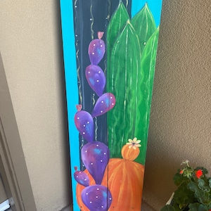 Hand-painted Cactus Garden Welcome Sign: Southwestern Porch Art - Etsy