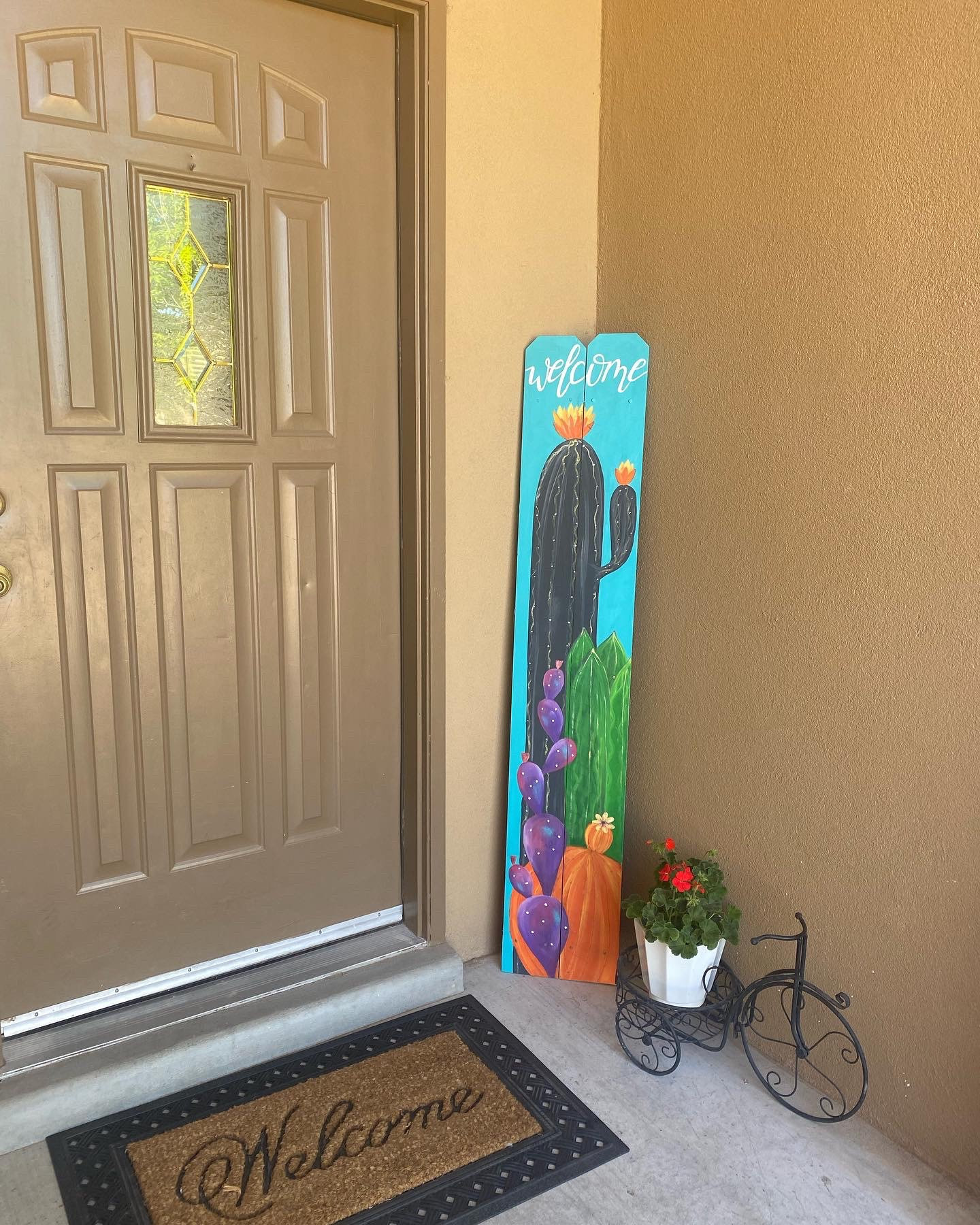 Hand-painted Cactus Garden Welcome Sign: Southwestern Porch Art - Etsy