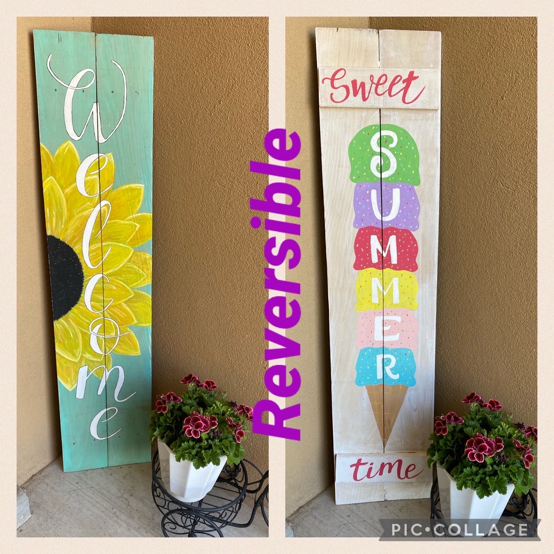 Spring/summer Reversible Porch Sign - Etsy
