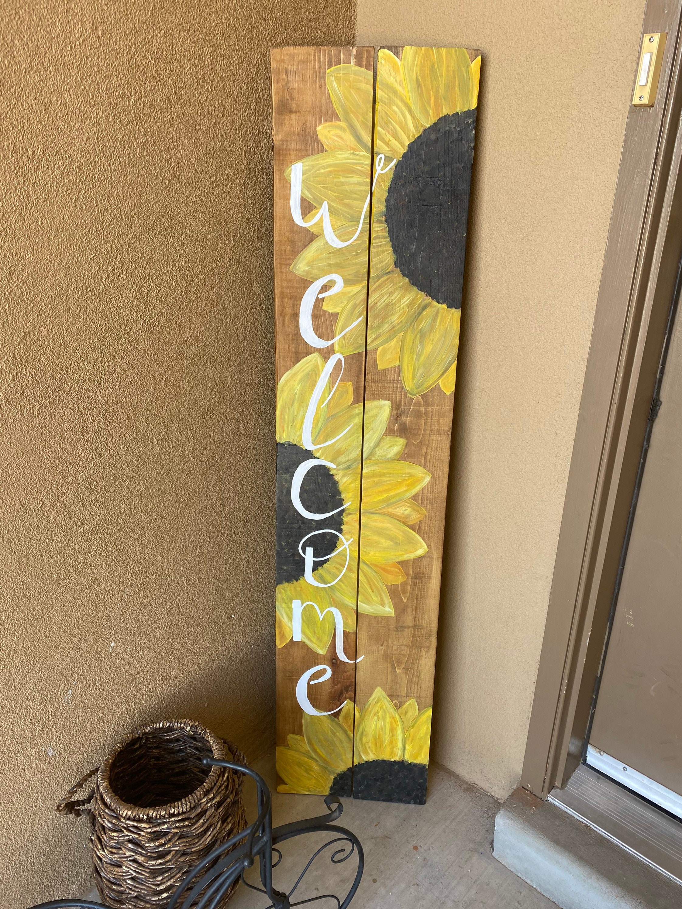 Welcome Sign Triple Sunflower - Etsy