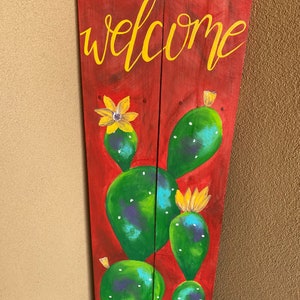 Prickly Pear Hello - Desert Welcome Sign - Cactus Welcome Sign - Desert ...