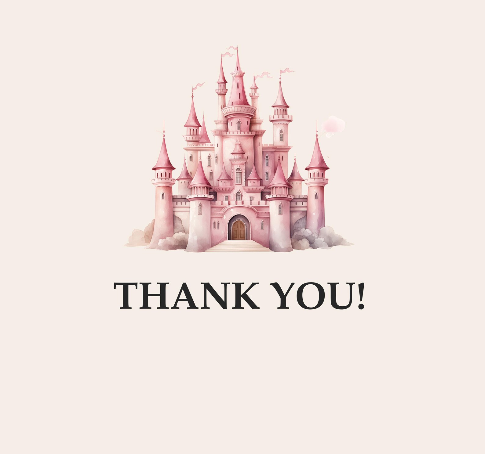 Pink Castle Watercolor Cute Clipart Png - Etsy