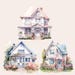 Country House Clipart Pastel Colors Watercolor Set Png - Etsy