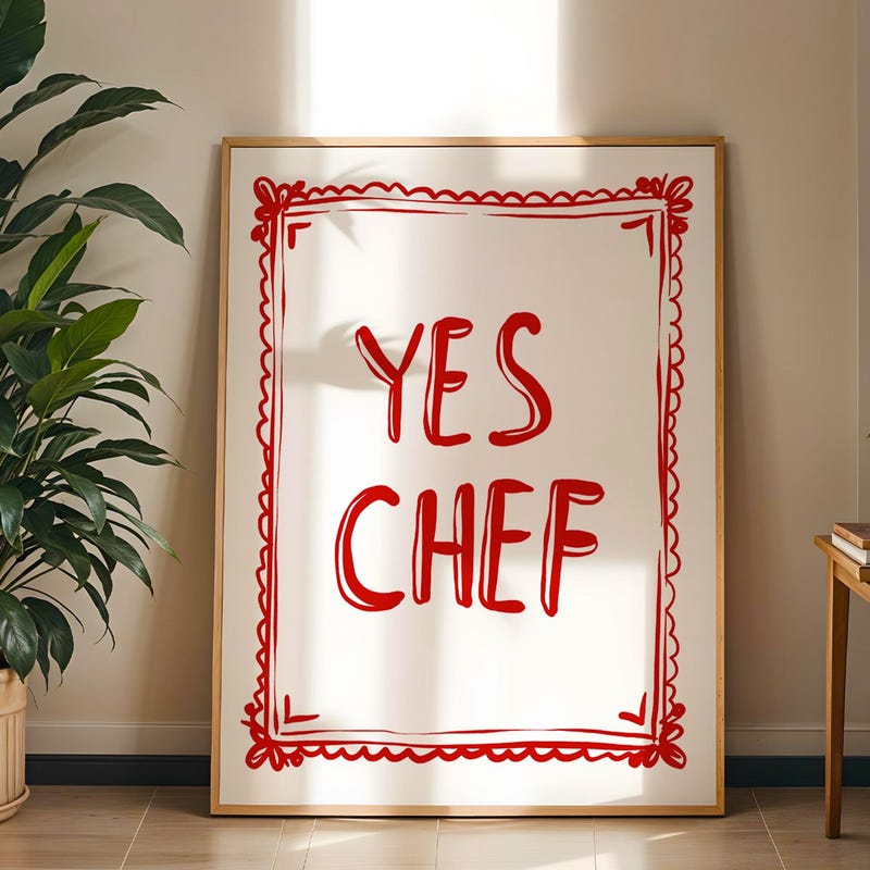 Framed Yes Chef Wall Art - Etsy