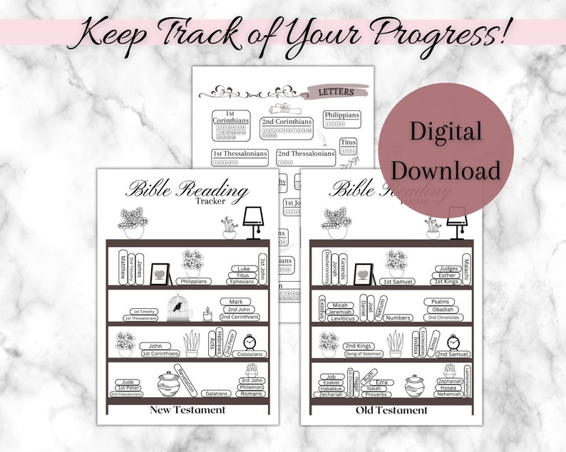 Bible Reading Tracker | Bible Reading | Digital Download | Color as You ...