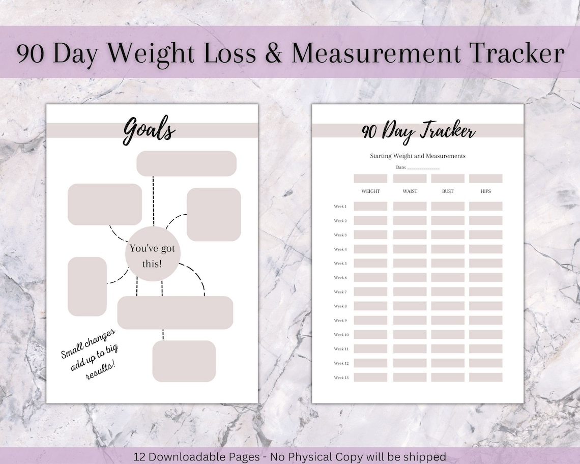 Printable Weight Loss & Measurement Tracker | Weight Loss Chart ...