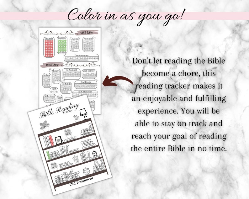 Bible Reading Tracker | Bible Reading | Digital Download | Color as You ...