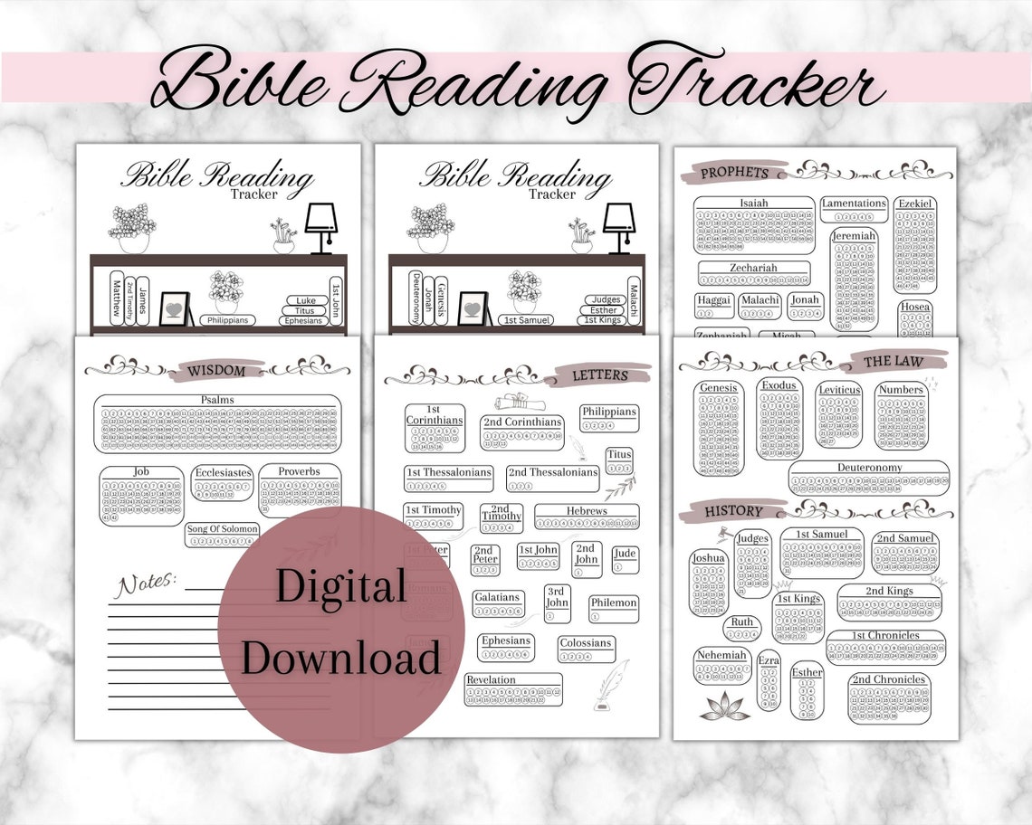 Bible Reading Tracker | Bible Reading | Digital Download | Color as You ...