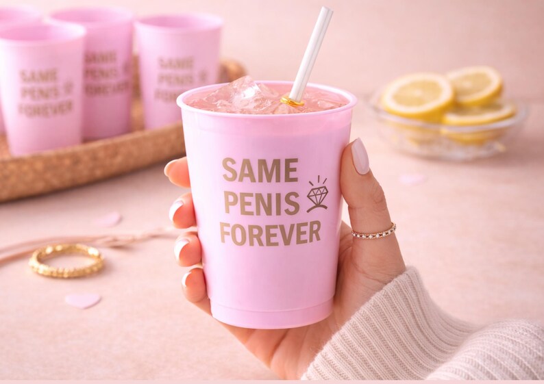 Hen Party Cups Reusable Plastic Drinkware Bachelorette Party Favor Team ...