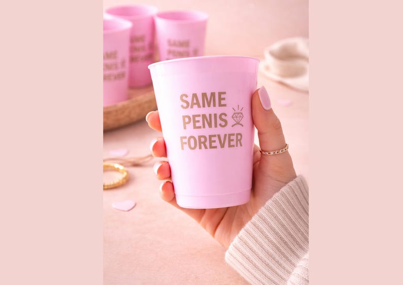 Hen Party Cups Reusable Plastic Drinkware Bachelorette Party Favor Team ...