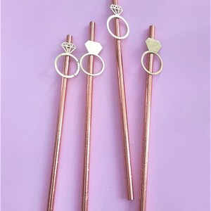 Hen Party Straw Bridal Shower Straw Decoration Engagement Party Ring ...