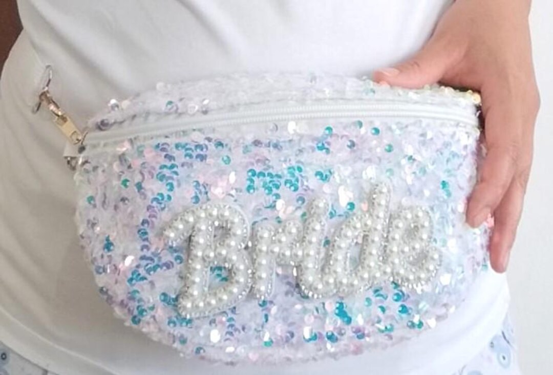 Hen Party Bride to Be Gift Sequin Fanny Pack Crossbody Pearl Letter ...