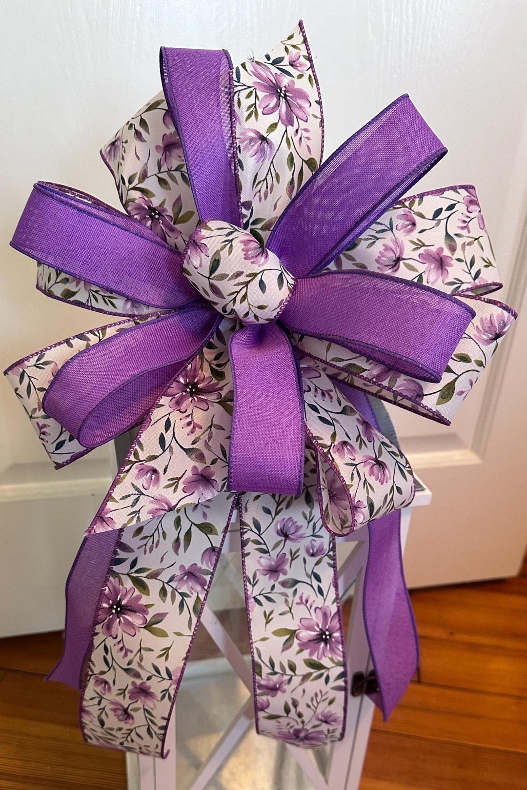 Spring Bow, Purple Wreath Bow, Lantern Bow, Lamppost Bow, Mailbox Bow ...