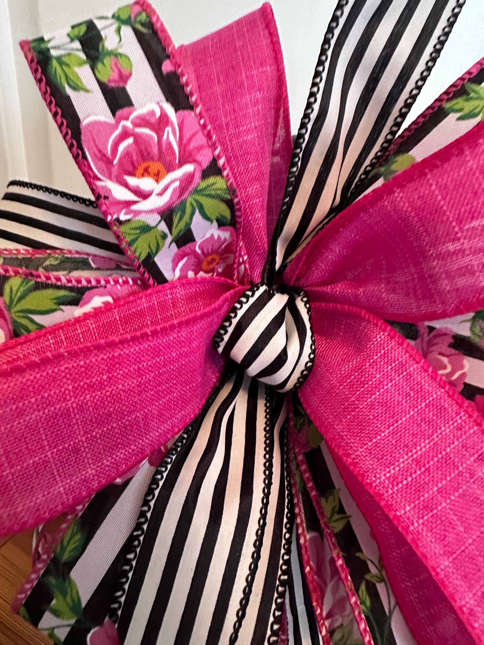 Elegant Spring Wreath Bow, Pink Bow, Lantern Bow, Lamppost Bow, Mailbox ...