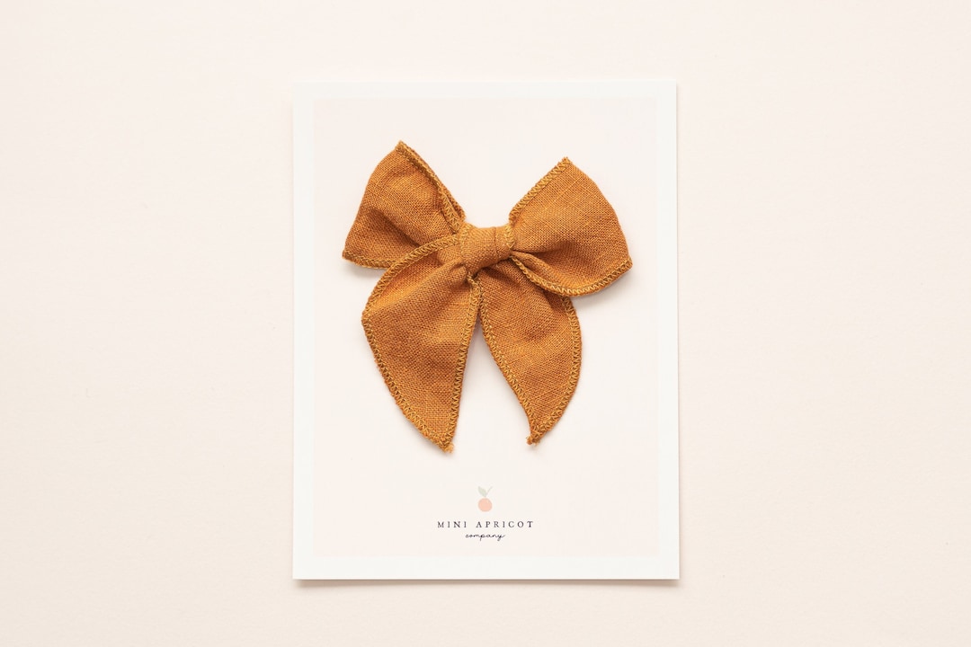 BURNT ORANGE FABLE Hair Bow, Orange Baby Bow , Newborn Bow, Girl Bow ...