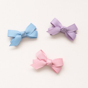 SET of 3 Mini Bow Snap Clips, Baby Girl Hair Clips, Girl Hair Accessory ...