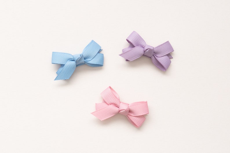 SET of 3 Mini Bow Snap Clips, Baby Girl Hair Clips, Girl Hair Accessory ...