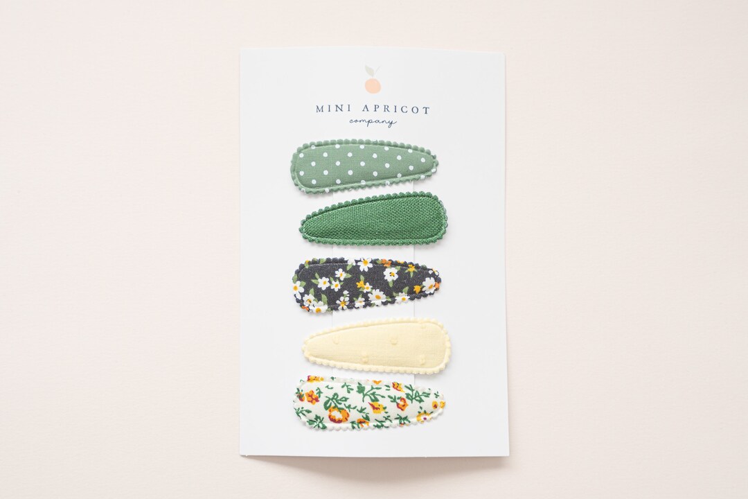 AURAYA SET of 5 Fabric Snap Clips, Baby Girl Hair Clips, Girl Hair ...