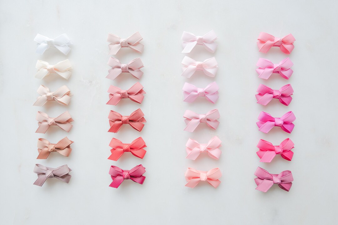 Mini Bow Snap Clips, Baby Girl Hair Clips, Girl Hair Accessory, Toddler ...