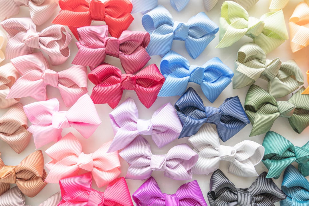 NEW** MEDIUM Bow Snap Clips, Baby Girl Hair Clips, Girl Hair Accessory ...