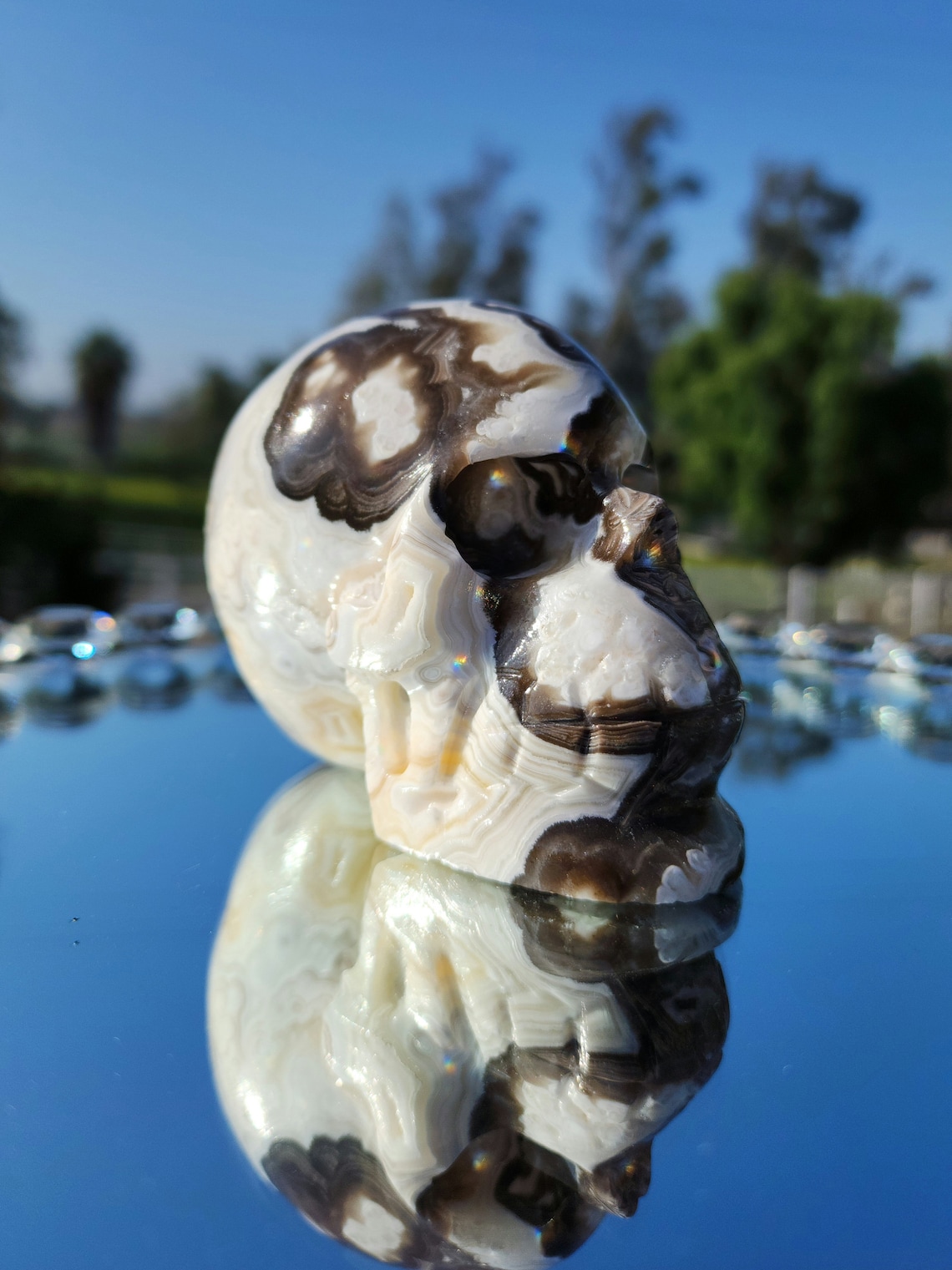 Mexican Banded Calcite Skull. This Unique Large Crystal Skull is Great ...