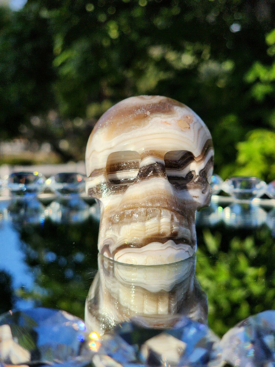 Banded Calcite Skull. This Unique Polished Crystal Skull is Great for a ...