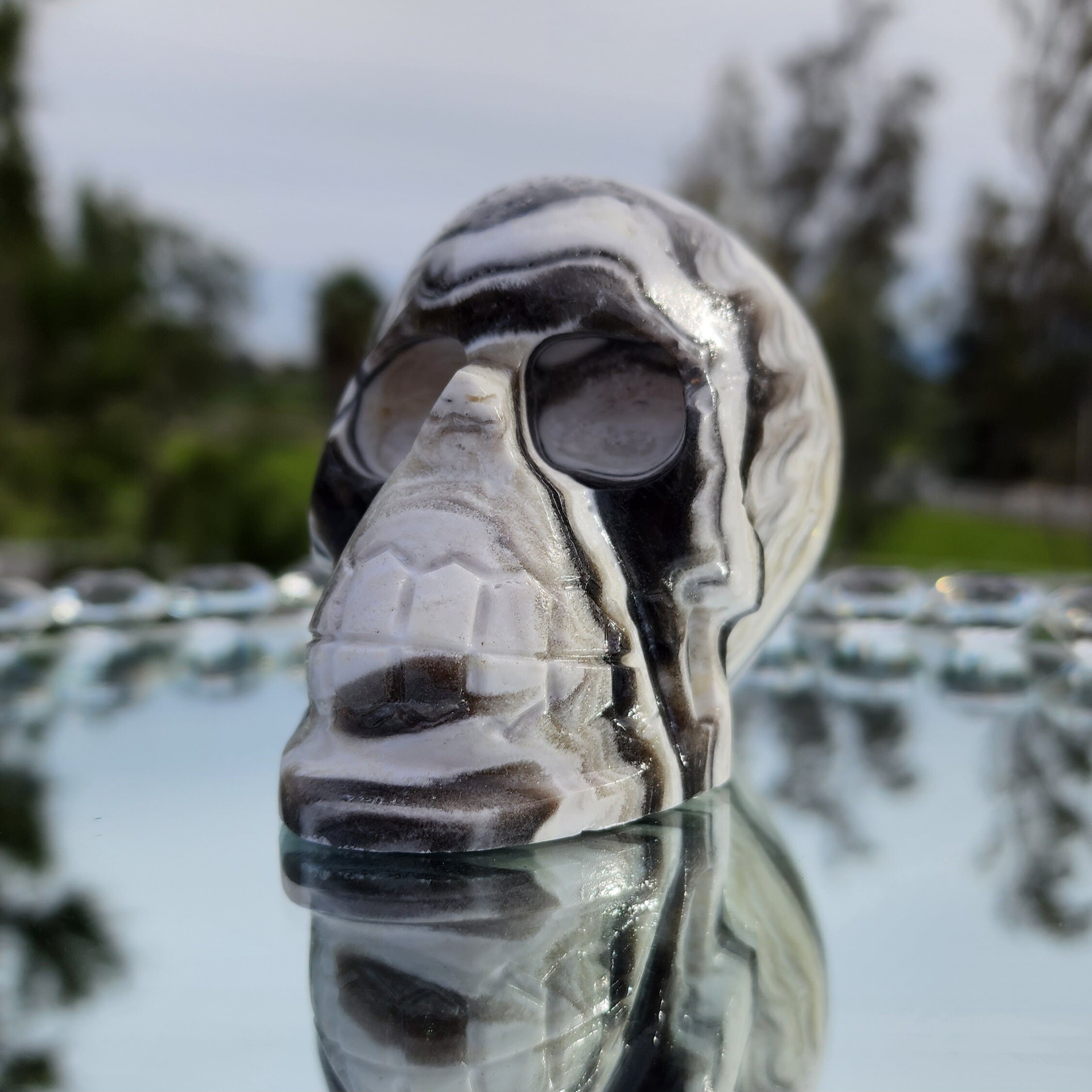 Mexican Zebra Calcite Skull. This Unique Large Crystal Skull - Etsy