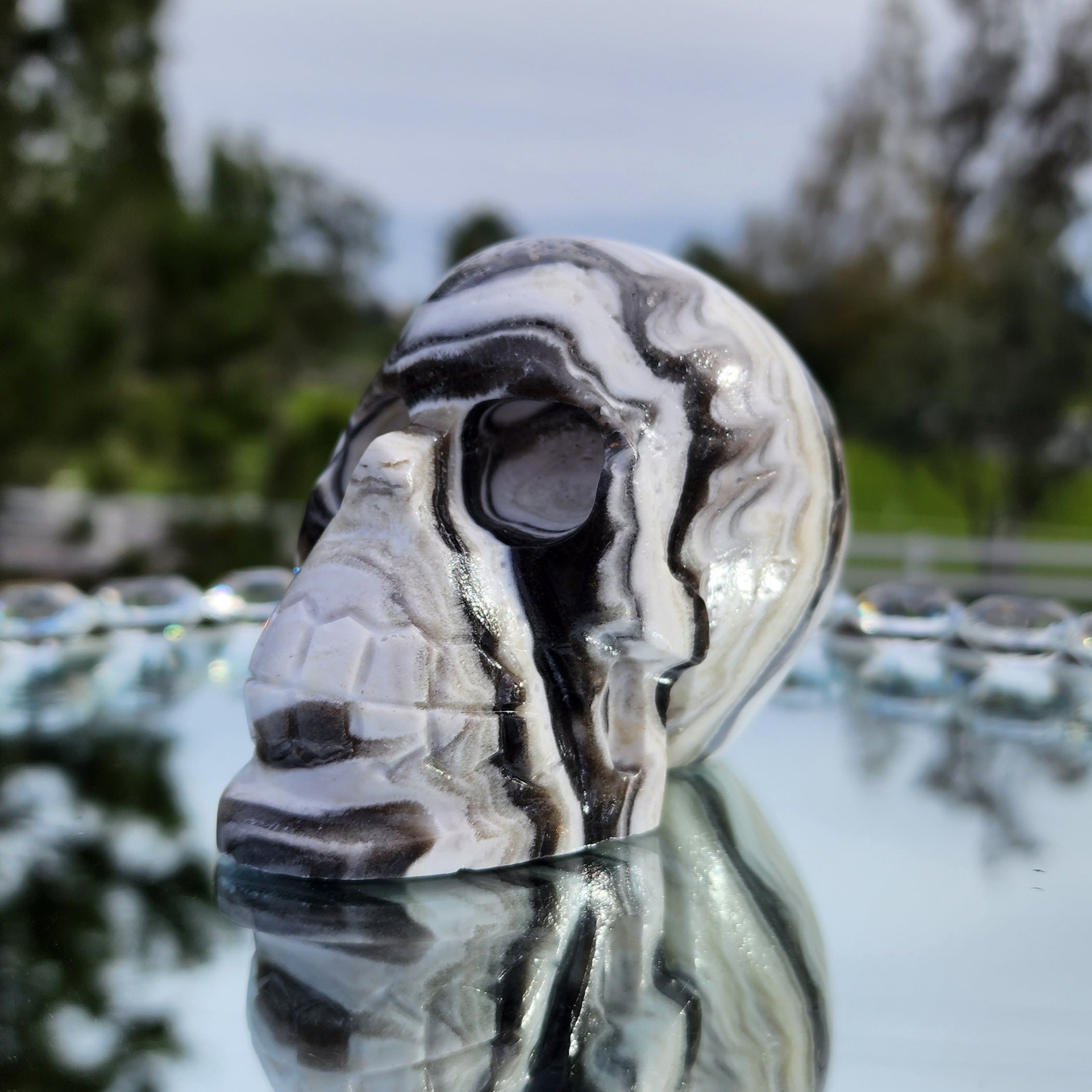 Mexican Zebra Calcite Skull. This Unique Large Crystal Skull is Great ...