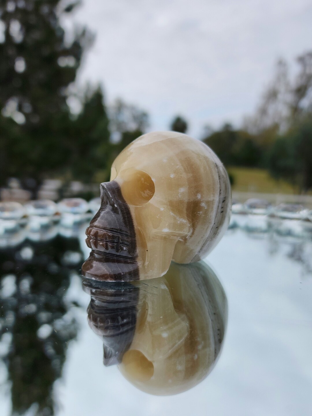 Mexican Banded Calcite Skull. This Unique Polished Crystal Skull is ...