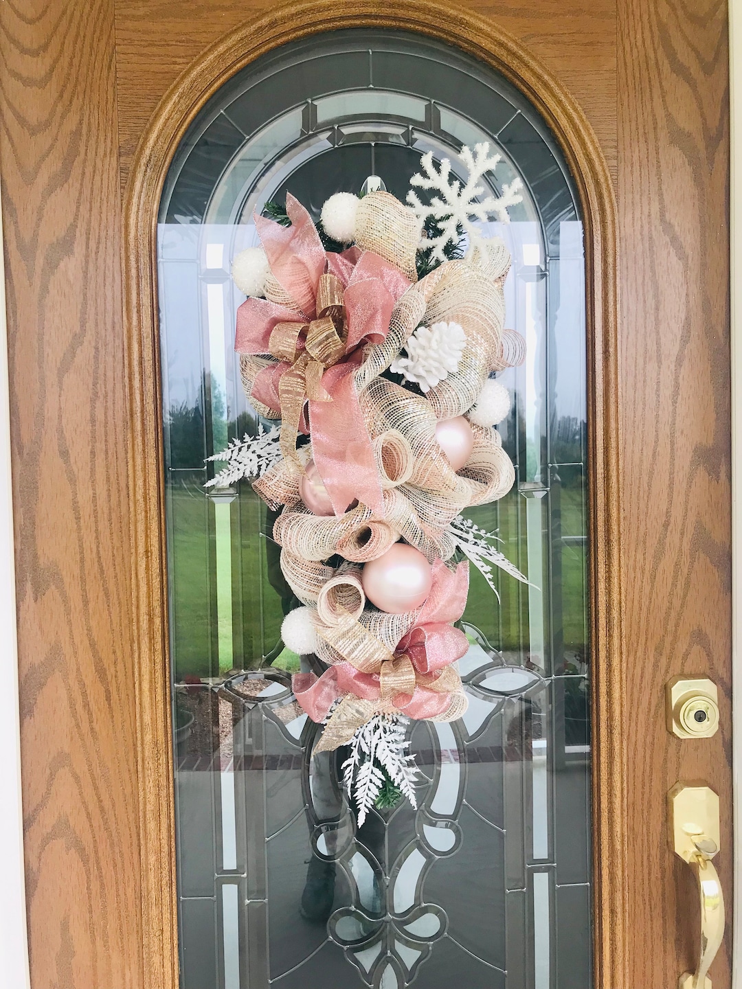 Rose Gold Christmas Swag Rose Gold and White Christmas Swag - Etsy