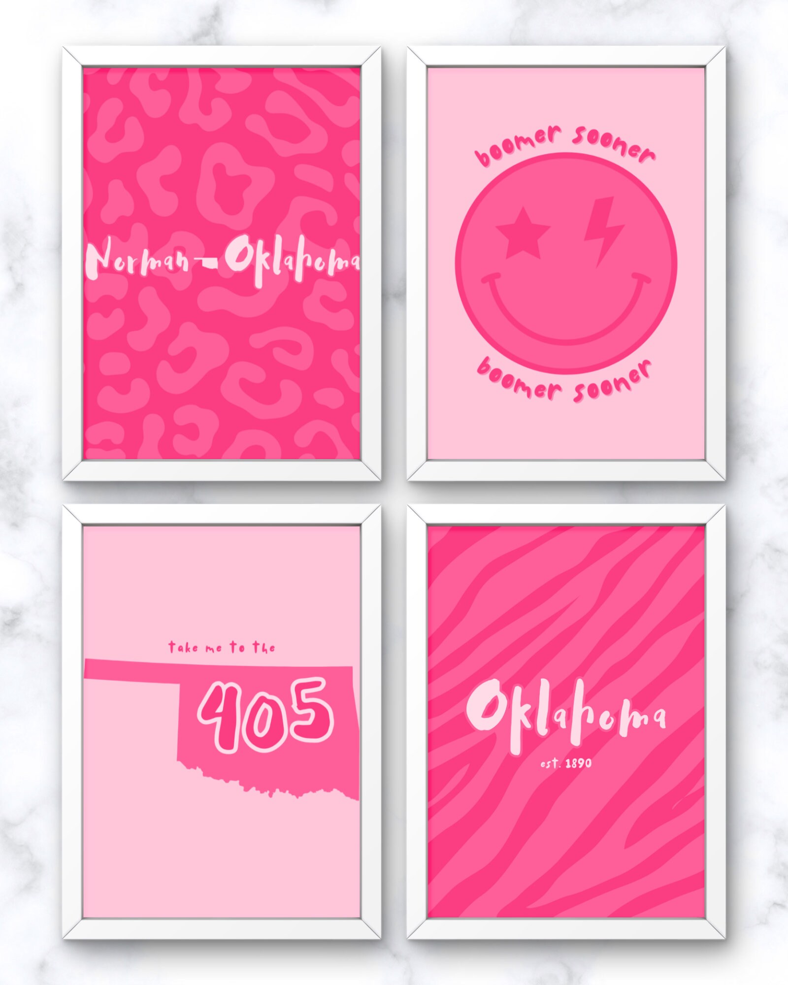 Preppy Oklahoma Wall Art, OU Preppy Wall Art, Digital Download and ...