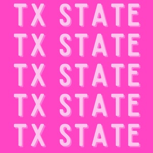 Preppy Texas State Wall Art, Pink Texas State Wall Art, Pink Texas Dorm ...