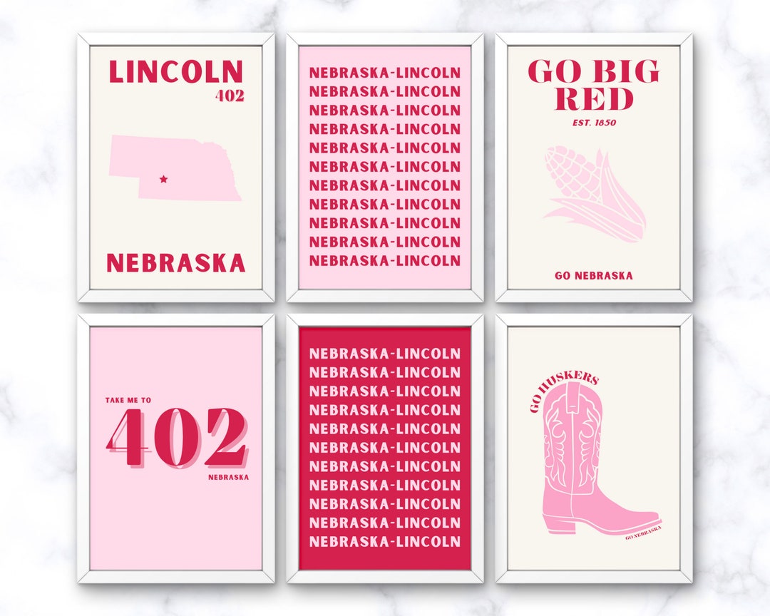 University of Nebraska Wall Art Nebraska Dorm Decor College - Etsy