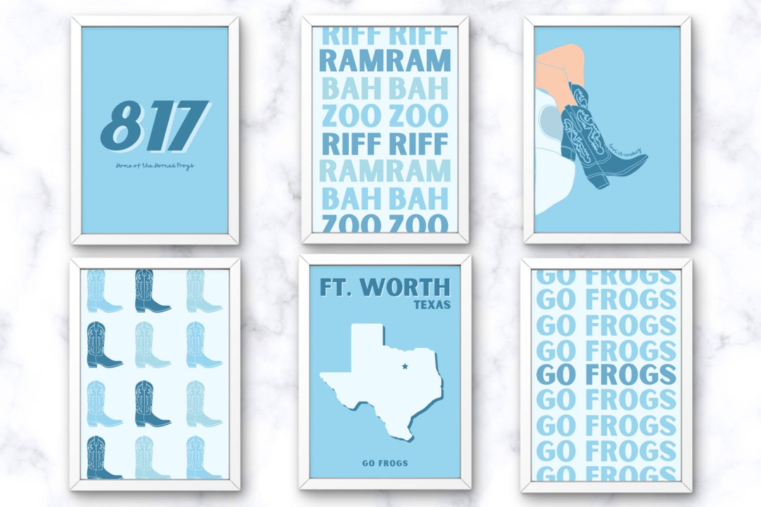Preppy TCU Wall Print (downloadable), Blue TCU Wall Art, TCU Dorm Decor ...