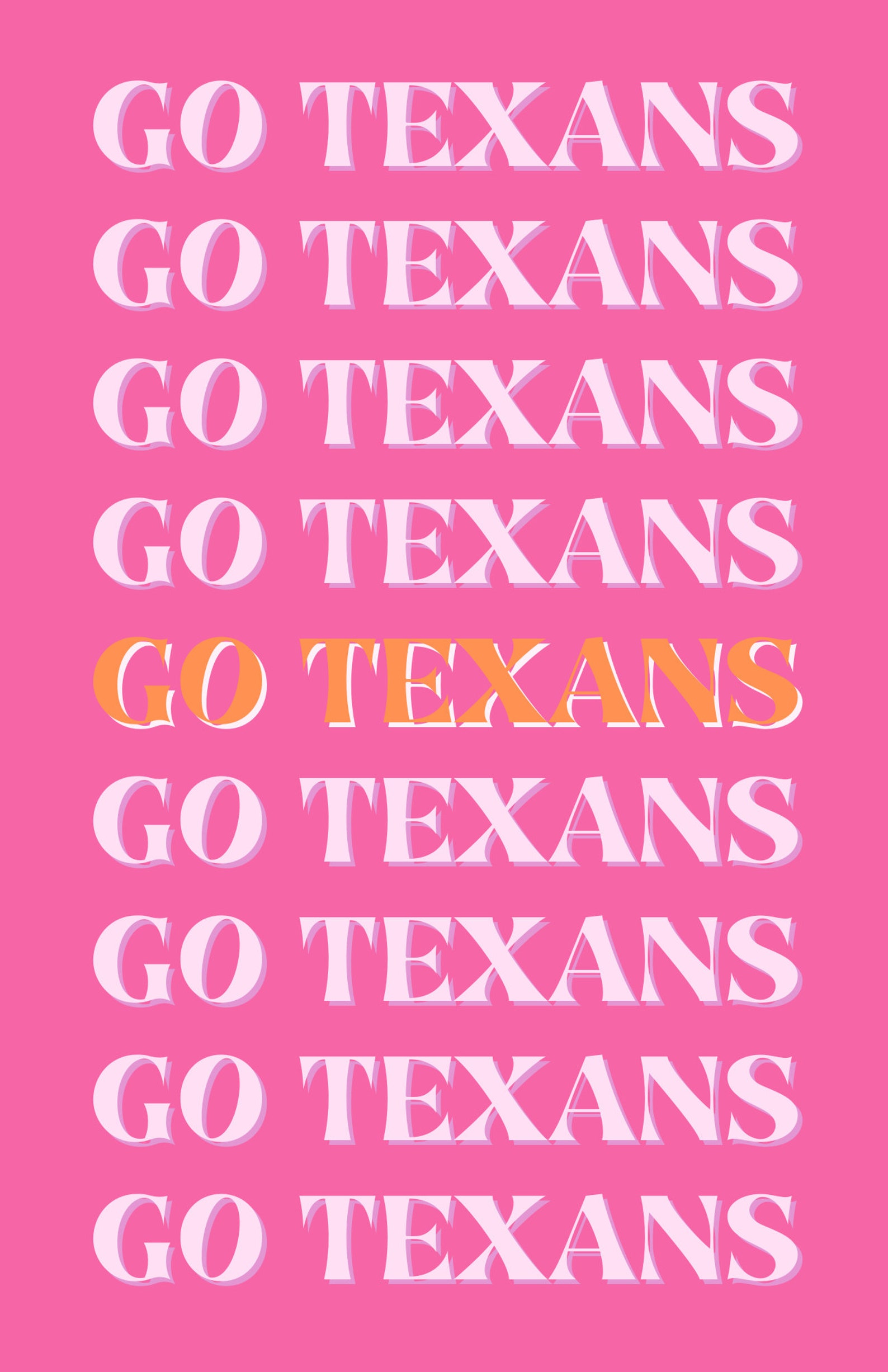 Preppy Tarleton State Wall Art, Pink and Orange Tarleton State Wall ...