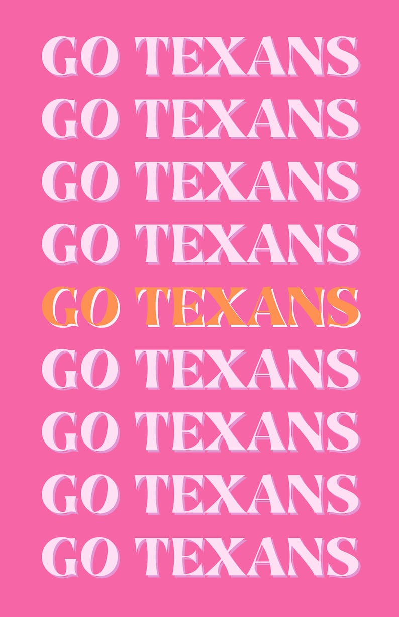 Preppy Tarleton State Wall Art, Pink and Orange Tarleton State Wall ...