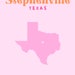 Preppy Tarleton State Wall Art, Pink and Orange Tarleton State Wall ...