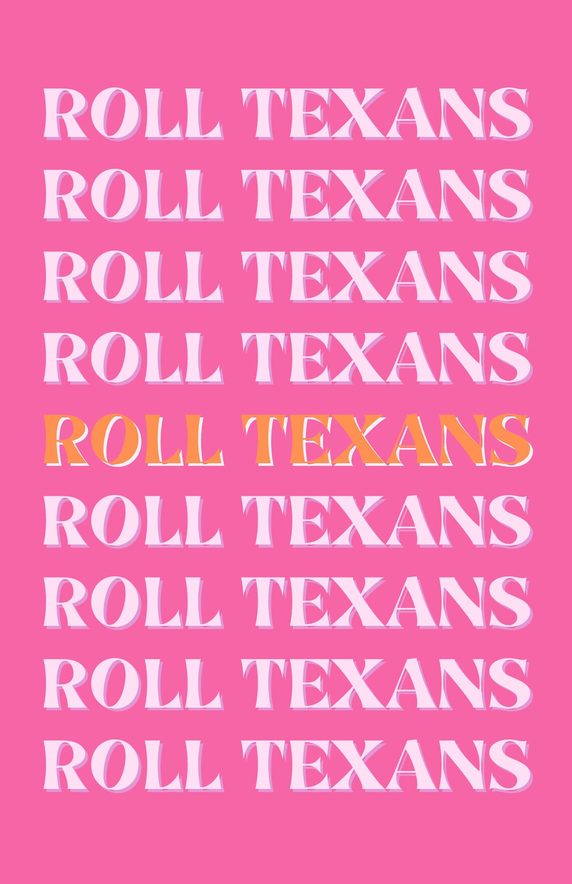 Preppy Tarleton State Wall Art, Pink and Orange Tarleton State Wall ...