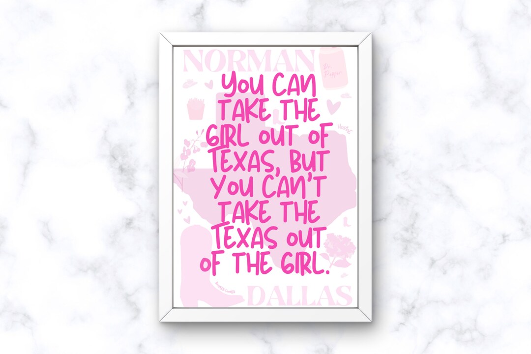 Preppy Pink Oklahoma, Pink Oklahoma Prints, Printable Dorm Decor ...