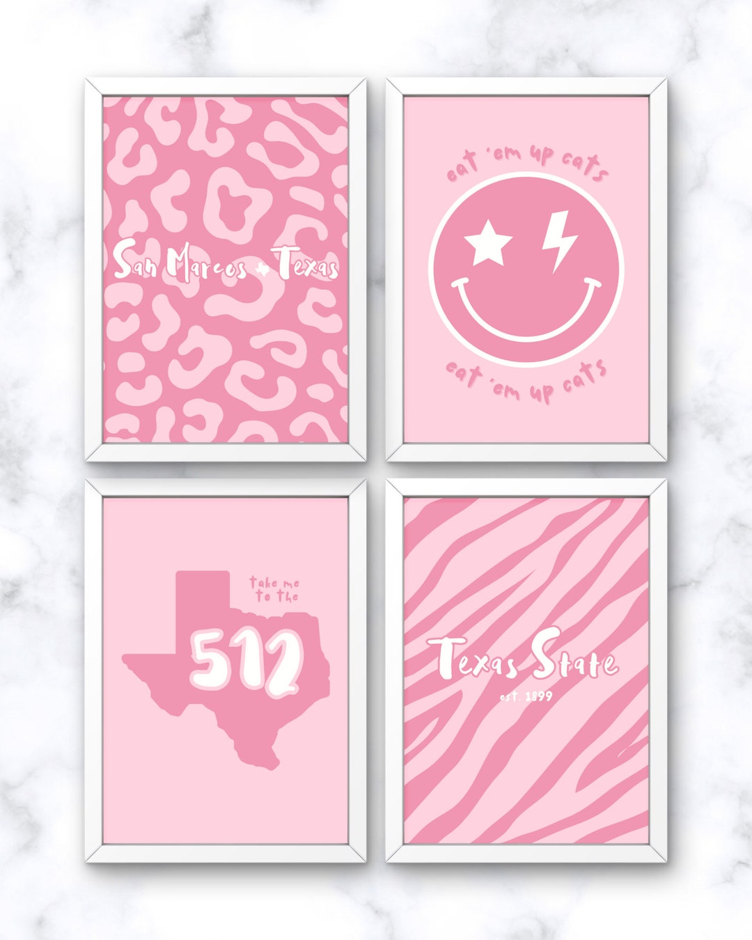 Texas State Wall Art Preppy Texas State Wall Decor Dorm - Etsy