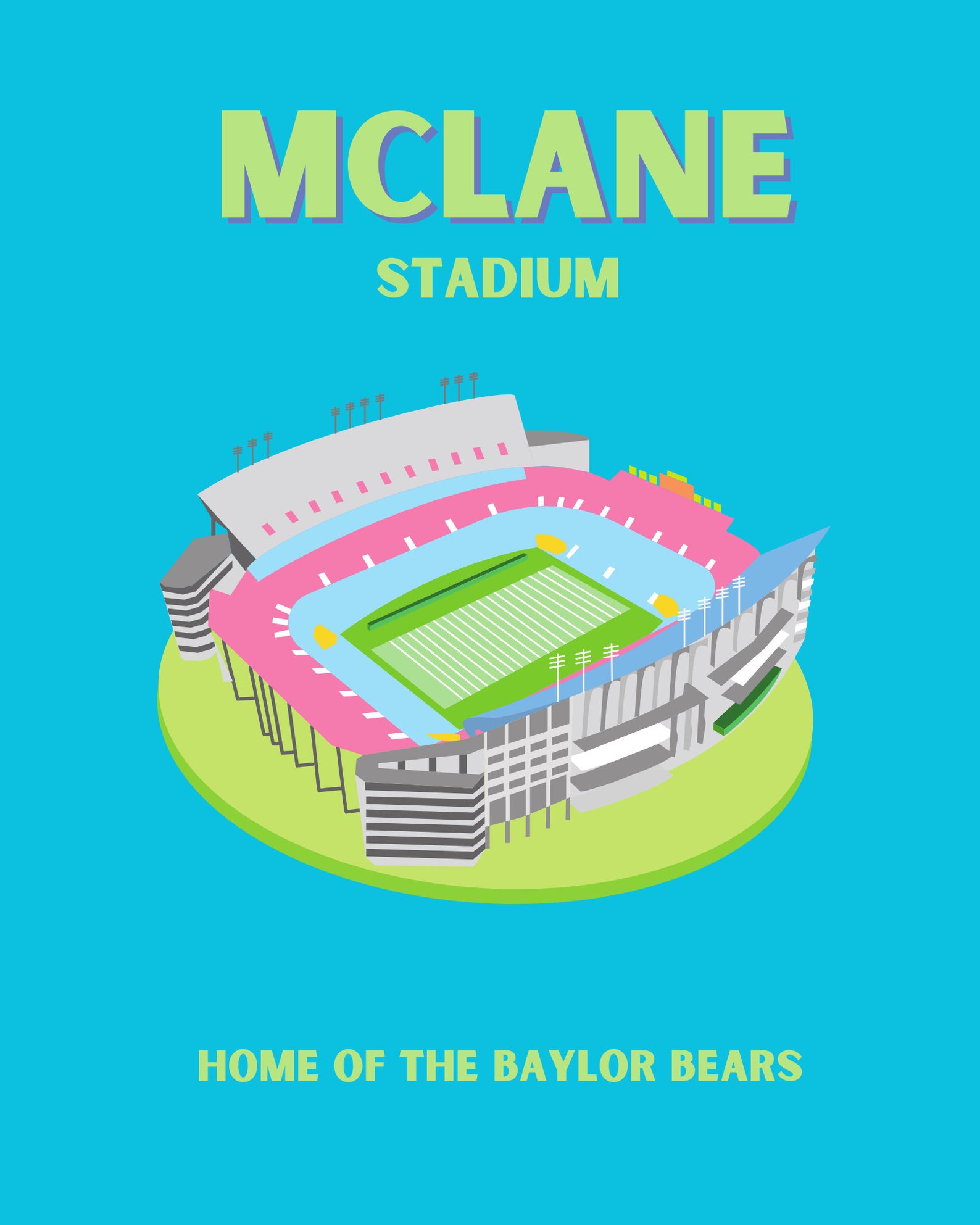 Preppy Baylor Wall Prints, Waco Texas, Digital Downloads, Set of 4, PNG ...