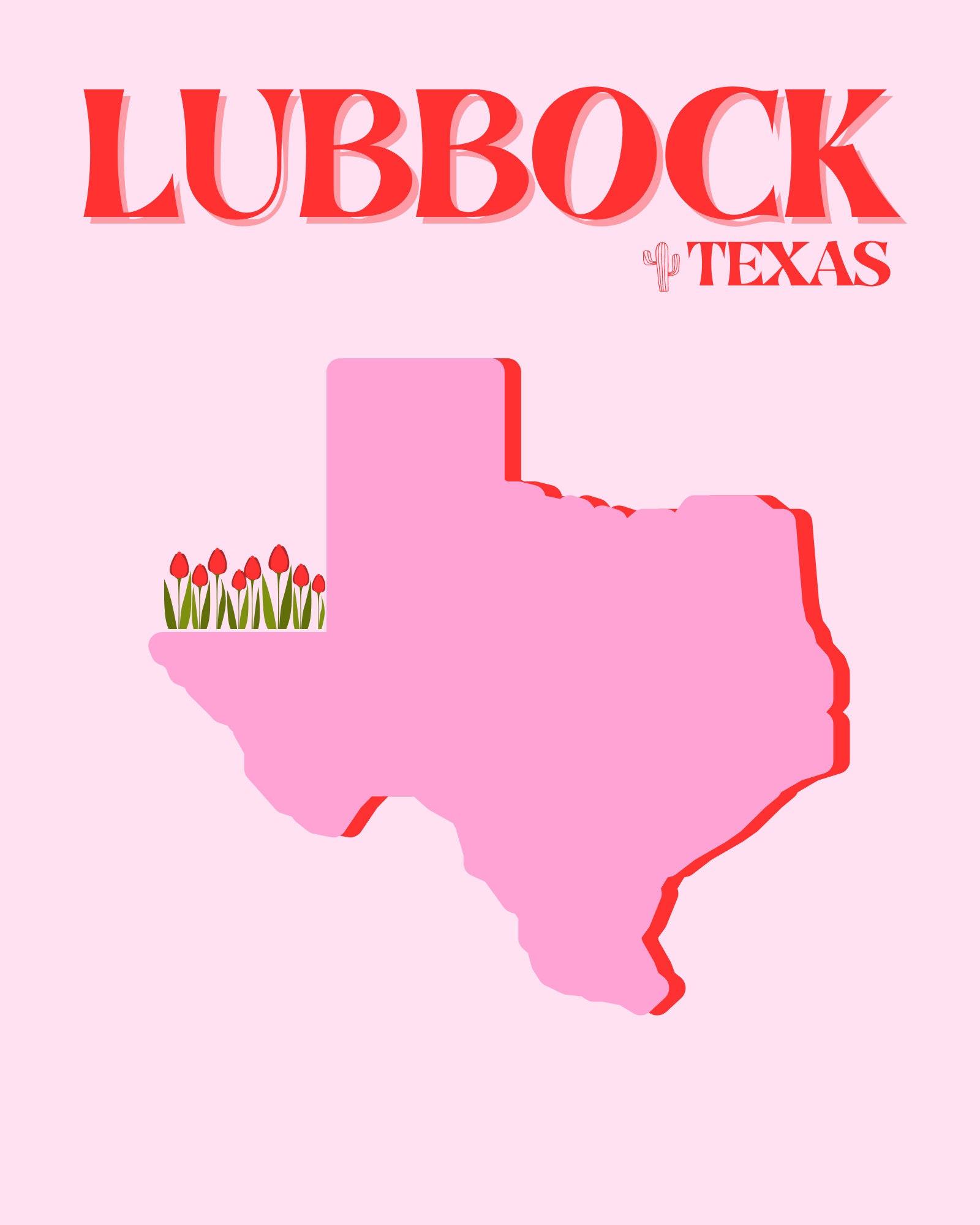 Preppy Lubbock, Preppy Texas Tech, Dorm Decor, Set of 4, Digital ...