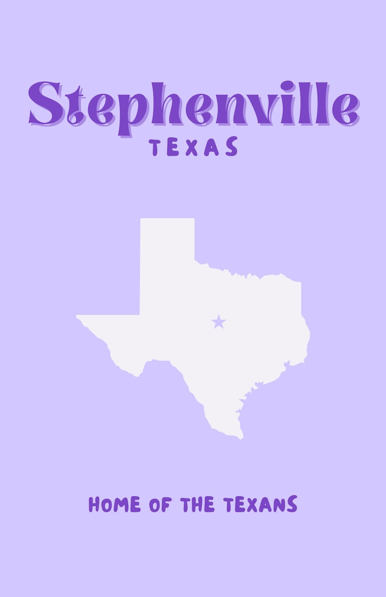 Tarleton State Wall Art, TSU Wall Art, Preppy Tarleton Dorm Decor ...