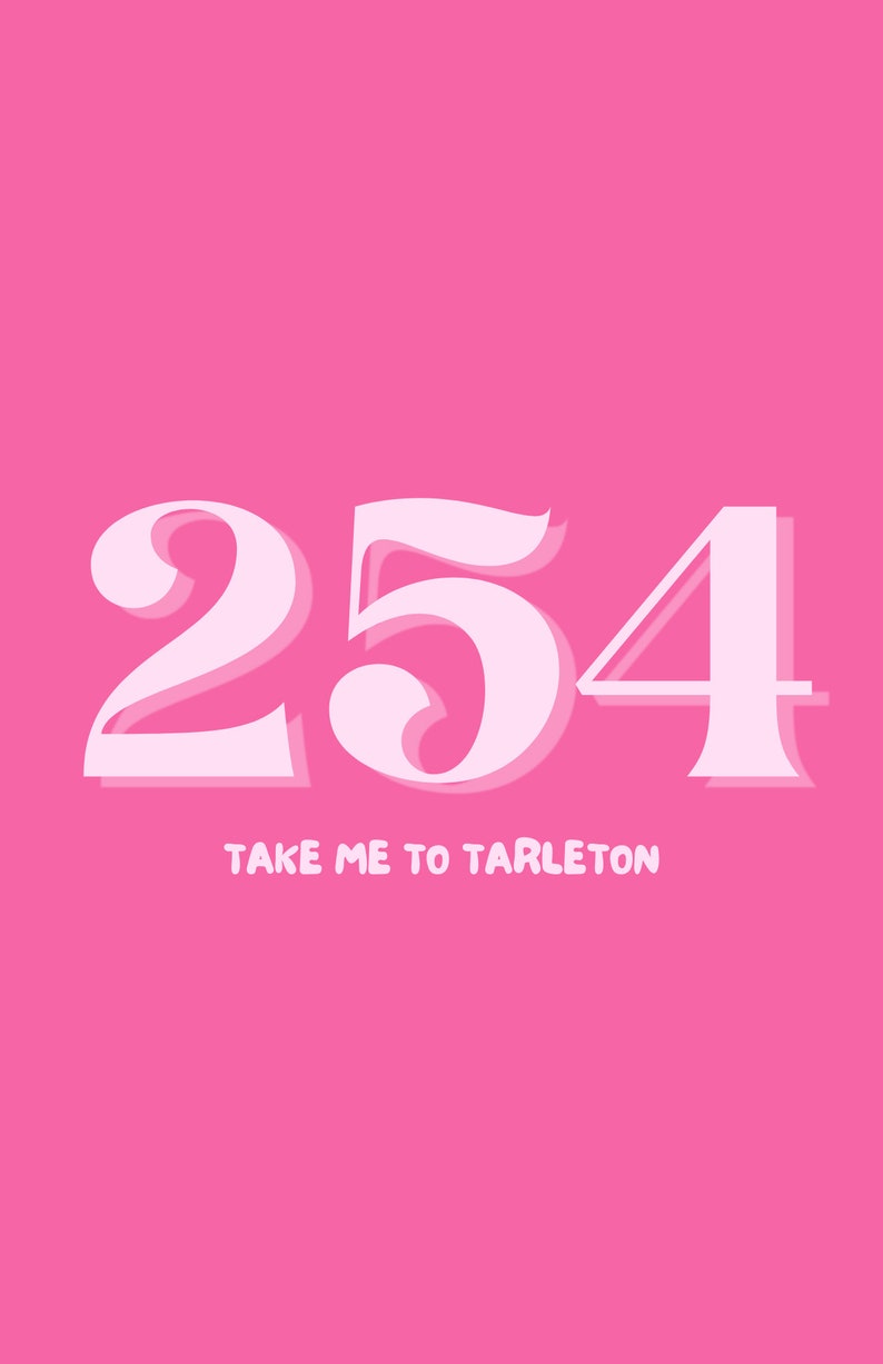 Preppy Tarleton State Wall Art, Pink and Orange Tarleton State Wall ...