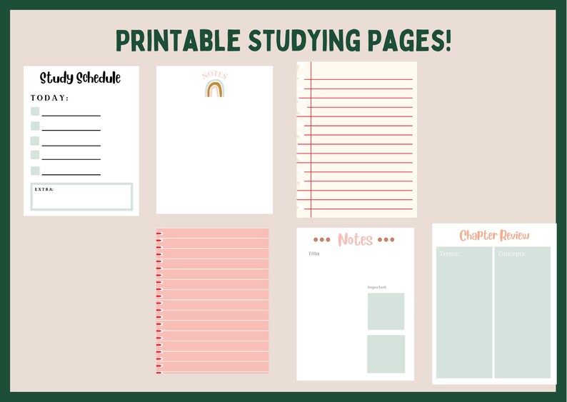Studying & Note Taking Pdfs - Etsy