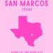 Preppy Texas State Wall Art, Pink Texas State Wall Art, Pink Texas Dorm ...