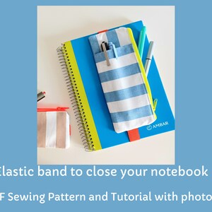 Notebook Elastic Pencil Case Sewing Pattern Zipper Pencil - Etsy
