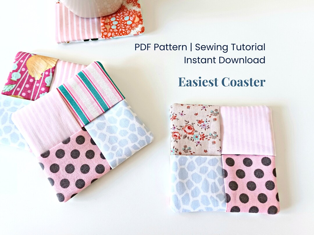 Fabric Coaster Pattern - Mug Rug Coaster Sewing Pattern PDF/ Quick Sew ...