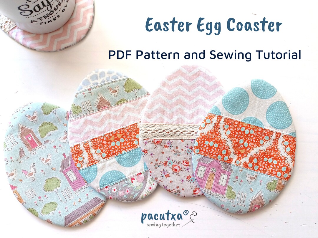 Easter Coaster Design Easter Mug Rug Pattern Easter Egg - Etsy