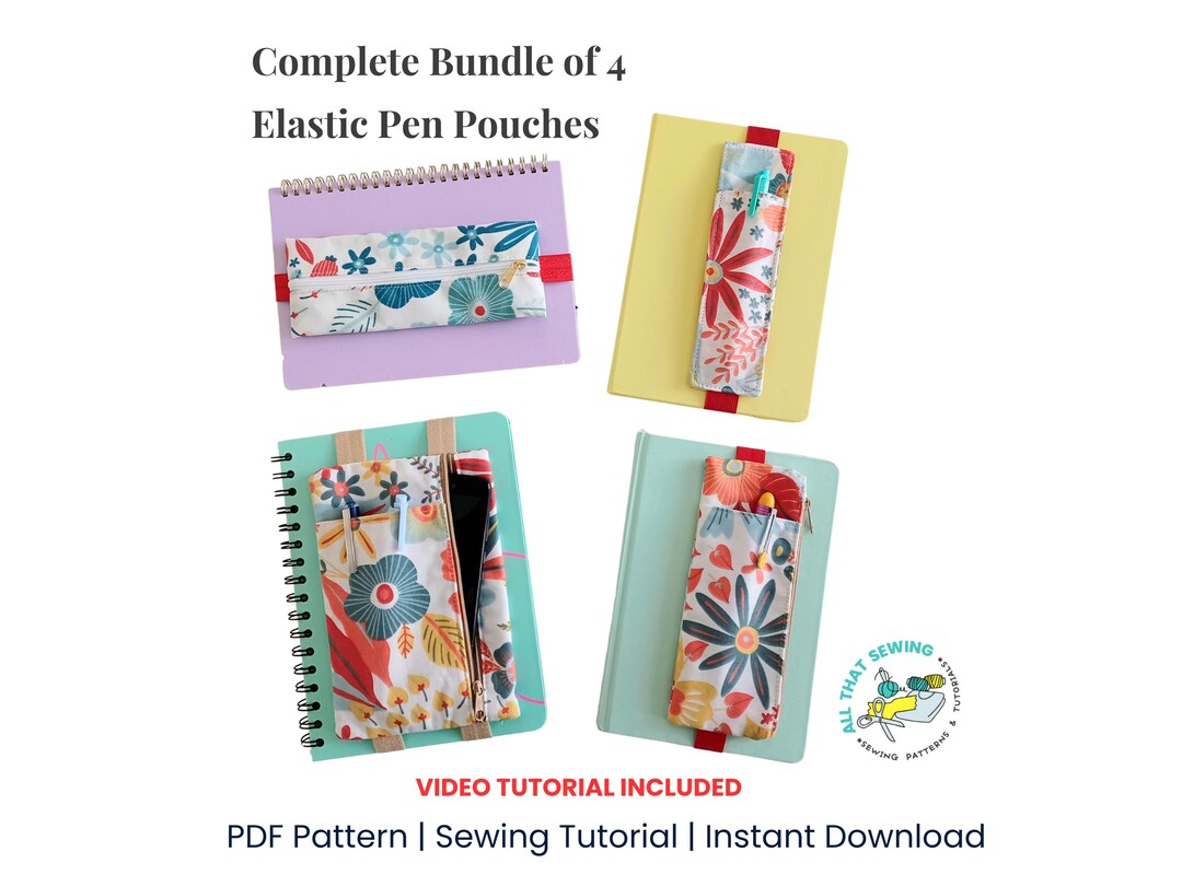 Complete Elastic Pencil Case Bundle | Pen Holder and Planner Pouches in ...